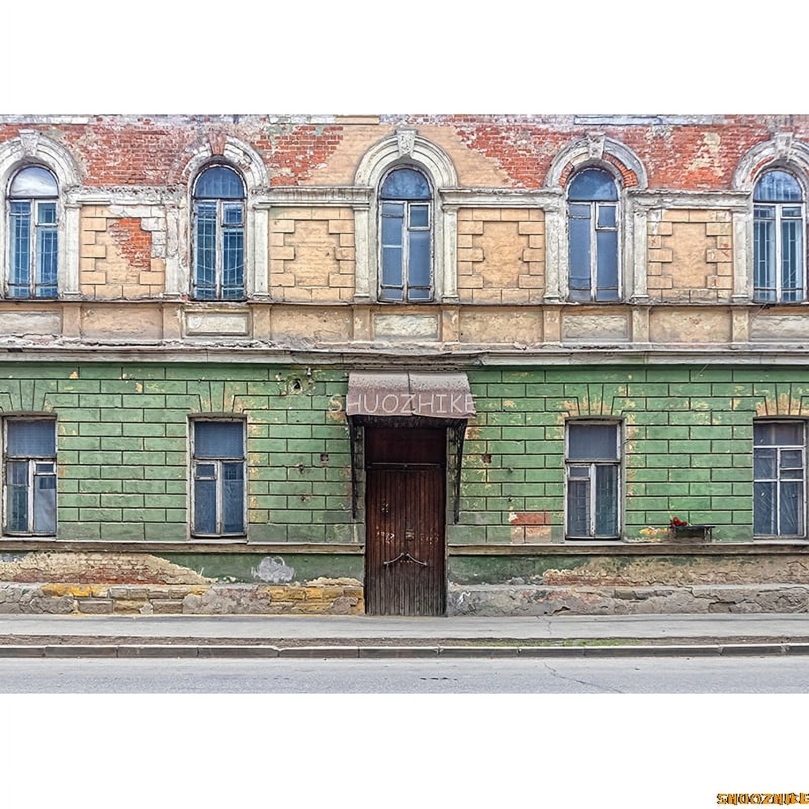 European Street Scery Photography Backdrops Props Blue Sky White Cloud ...