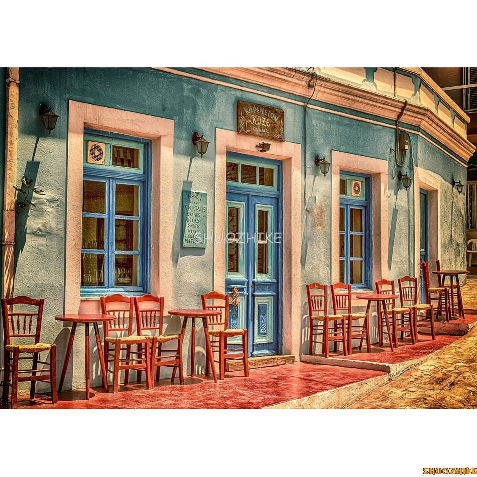 European Street Scery Photography Backdrops Props Blue Sky White Cloud ...