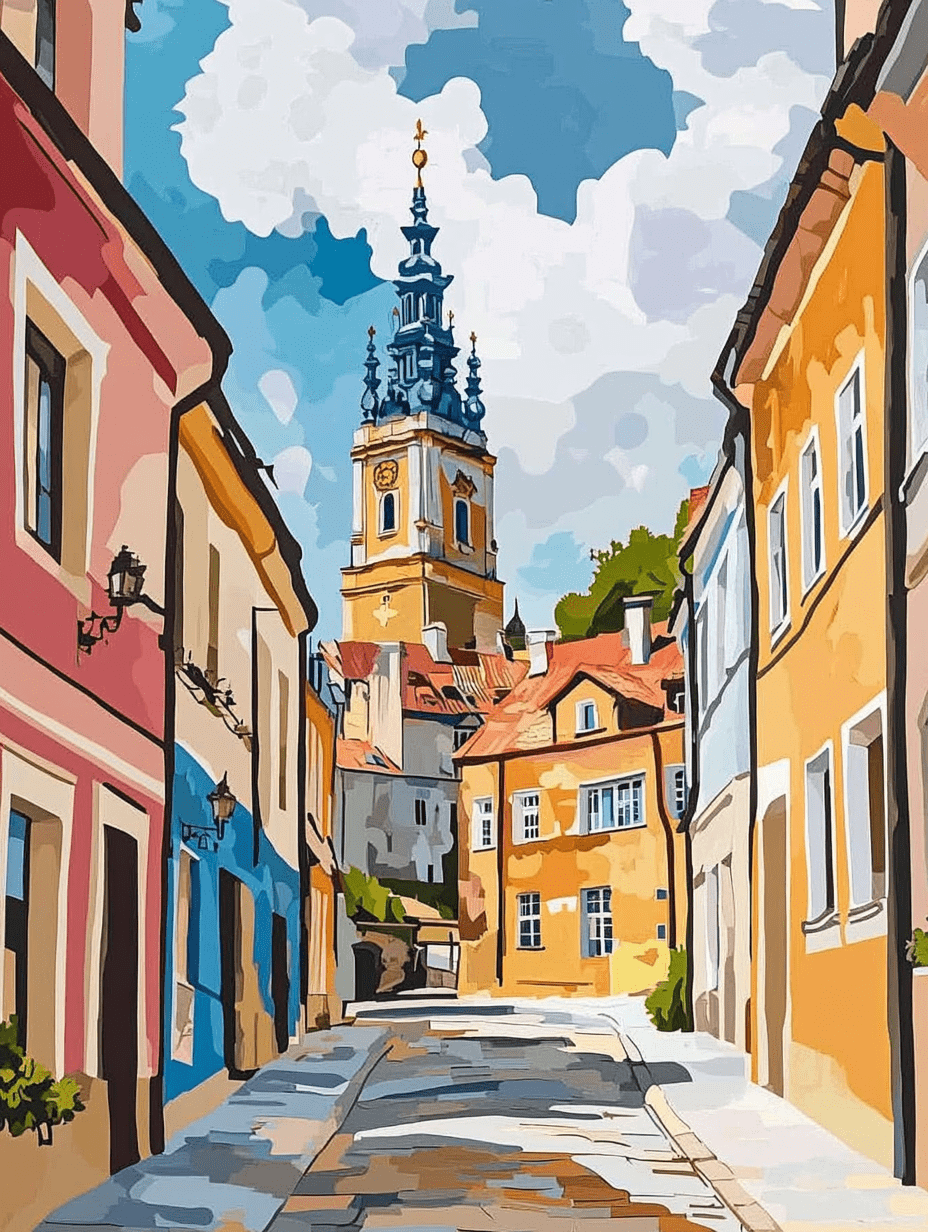 European Street View Canvas Painting/Wall Art， Suitable for Living Room ...