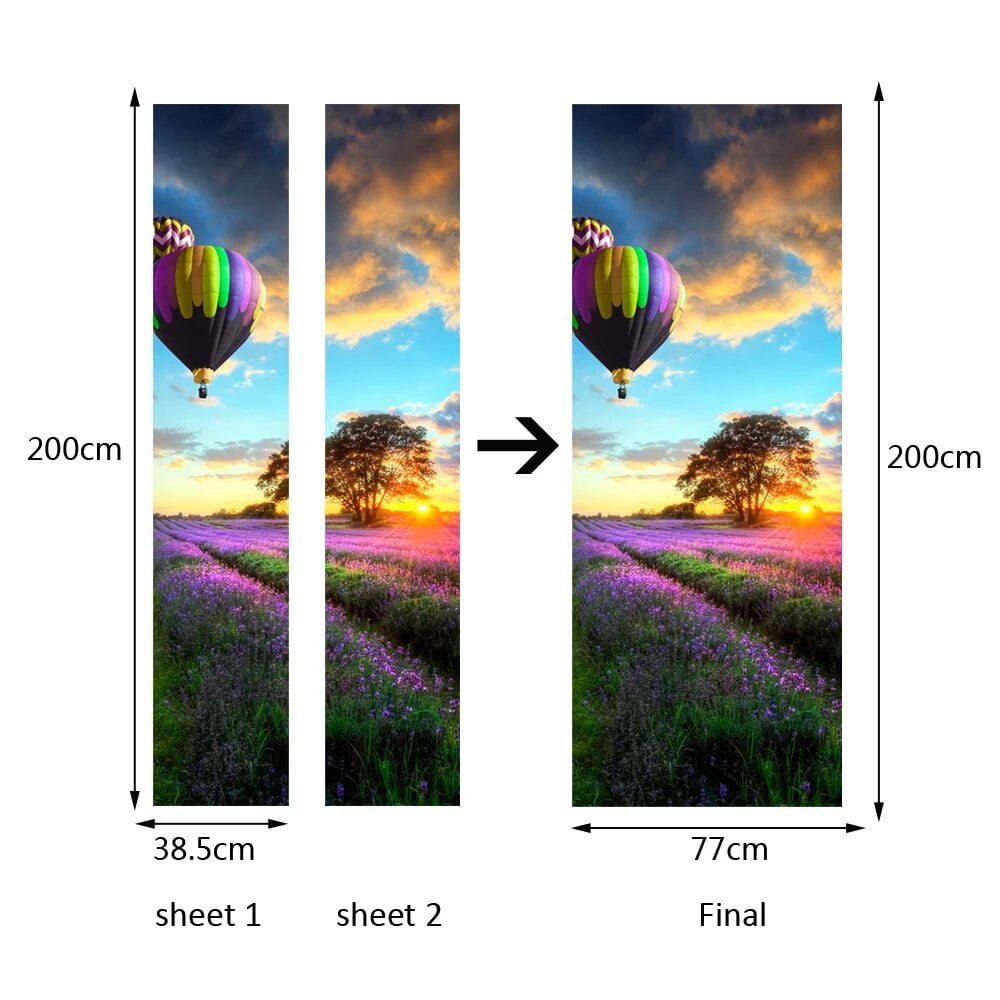 European Style 3D Door Sticker For Room Home Decor Telephone Booth ...