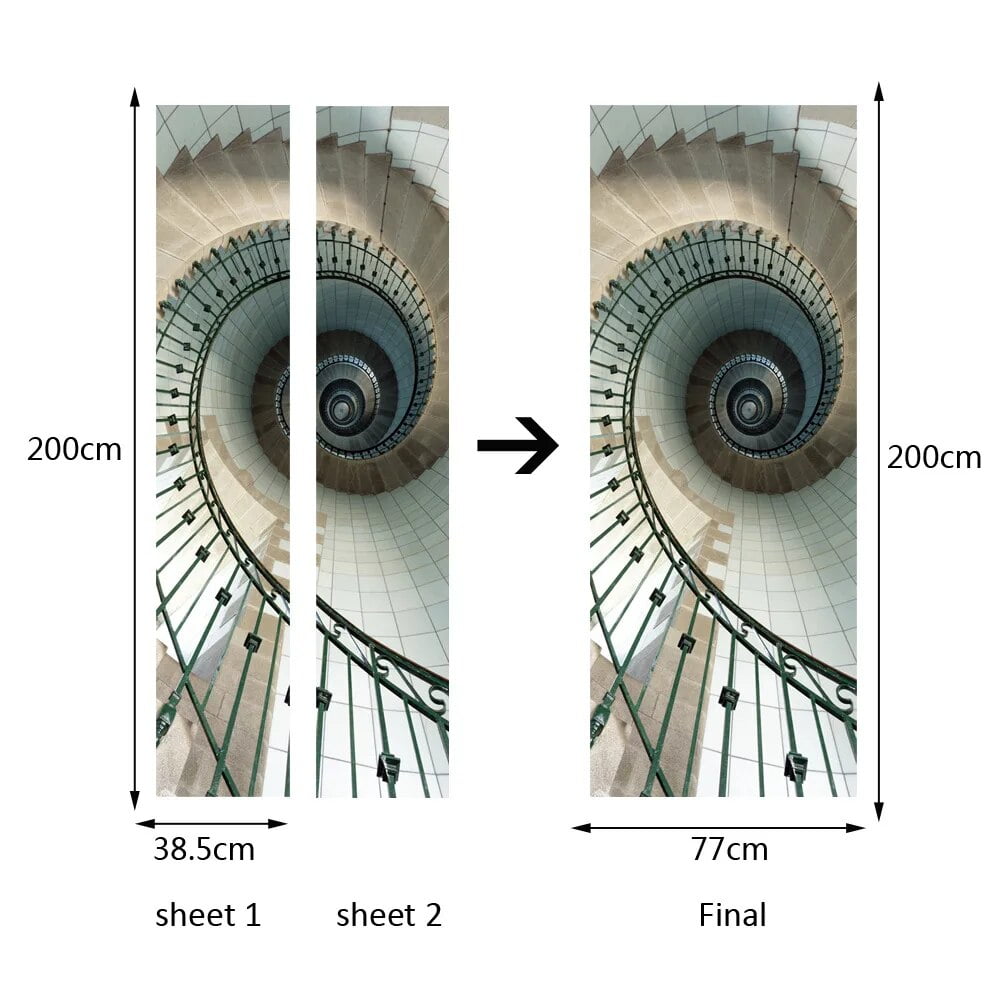 European Style 3D Door Sticker For Room Home Decor Telephone Booth ...