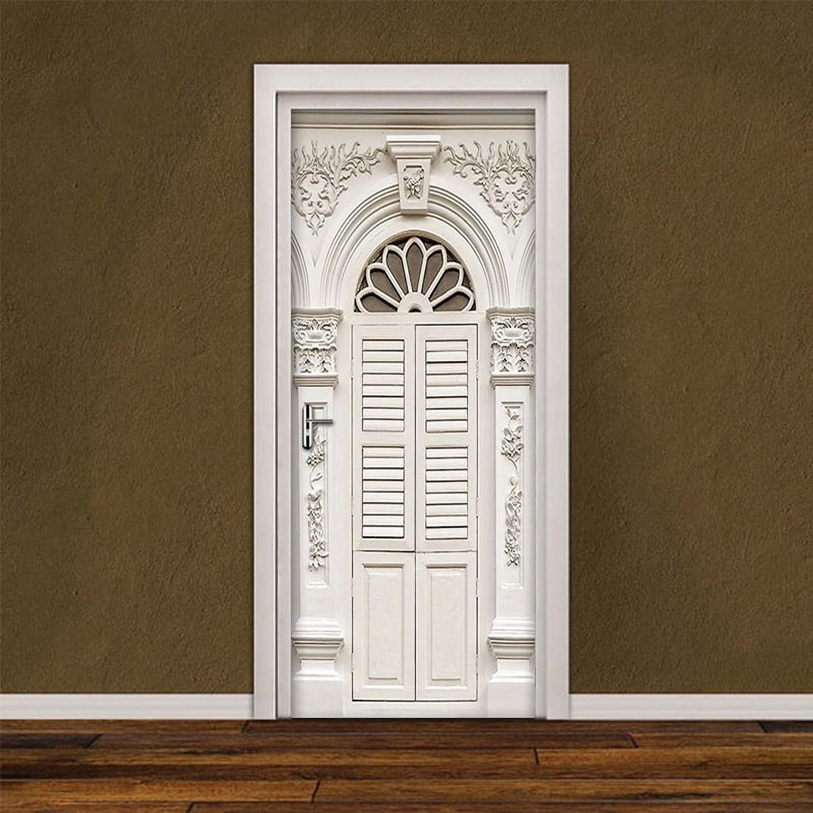 European Style 3D Door Sticker Wallpaper Bedroom Living Room Door ...
