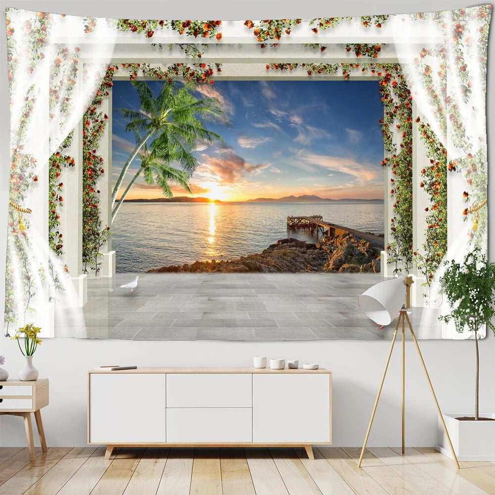 European Style Architecture landscape Wall Tapestry Boho ration Wall ...
