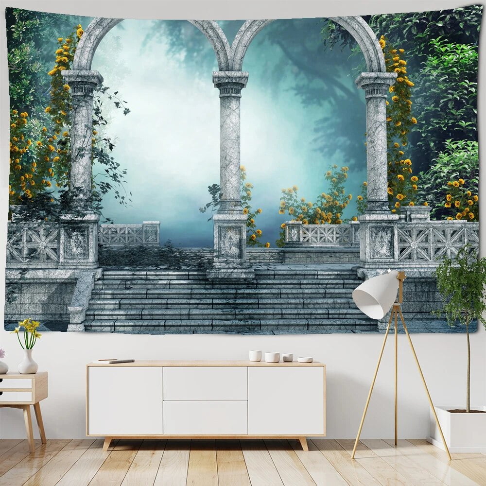 European Style Architecture landscape Wall Tapestry Boho ration Wall ...