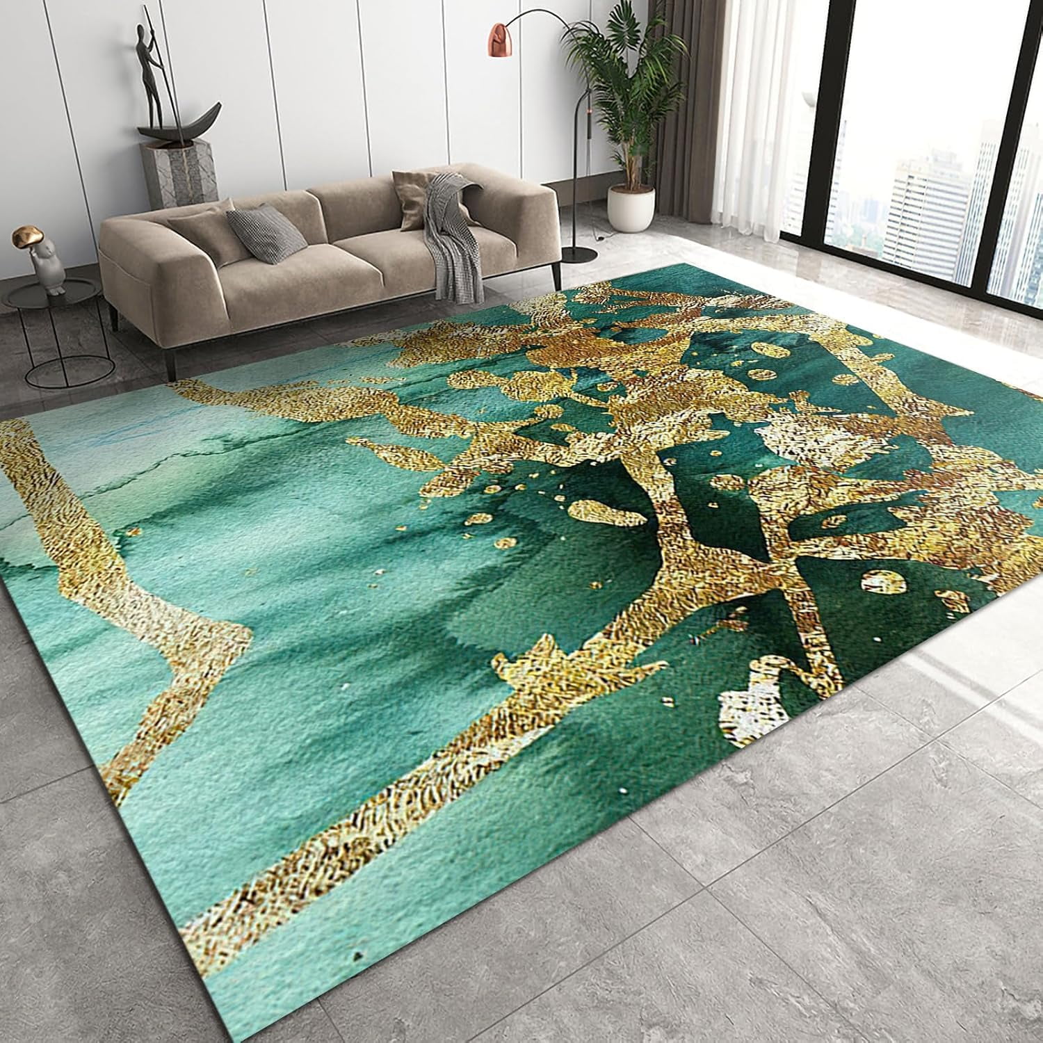 European Style Area Rugs, Abstract Splash Ink Art Painting Floor Carpet ...