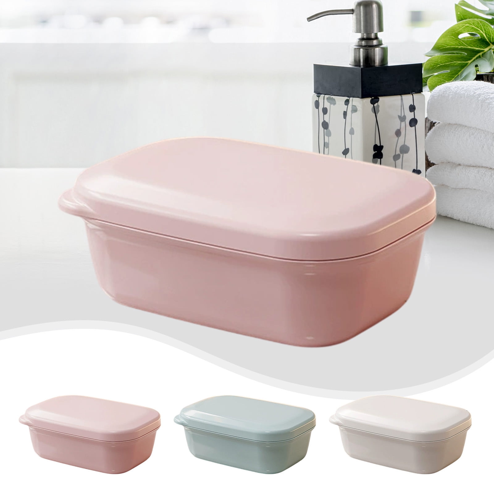European Style Bathroom Soap Box, Lid Connected Draining Design, Glass ...