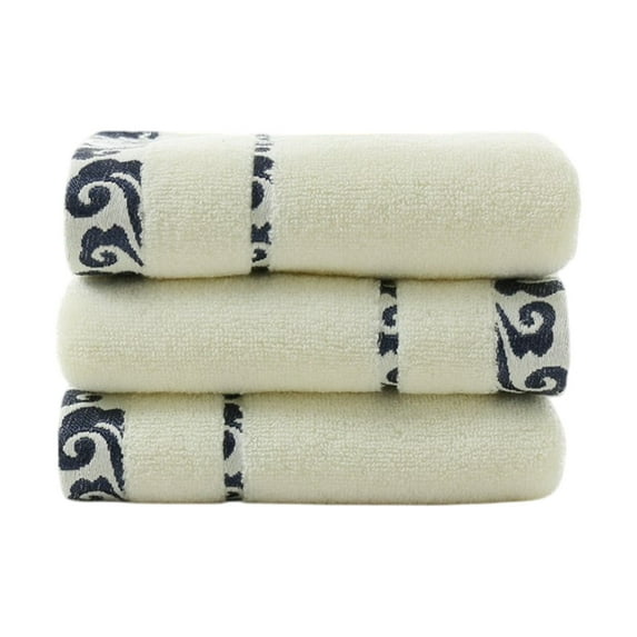 European Style Bordered Hand Towels - Absorbent Cotton Washcloths ...