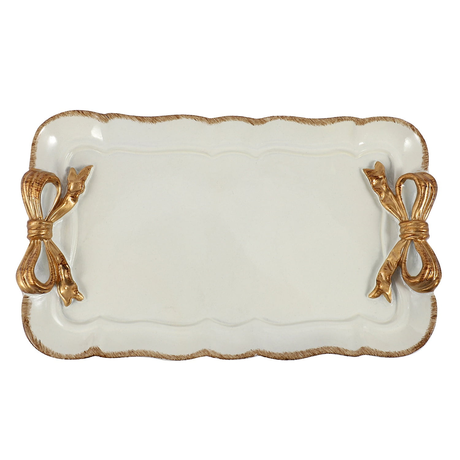 European Style Bow Cake Storage Trays Makeup Organizer Dessert Plate ...