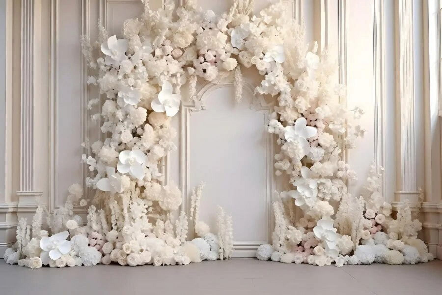 European Style Classic Room Photography Backdrop White Indoor Flowers ...