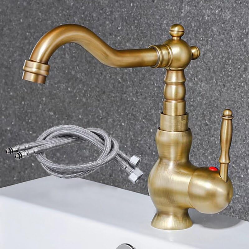 European Style Copper Gold Faucet Basin Hot and Cold Antique Faucet ...