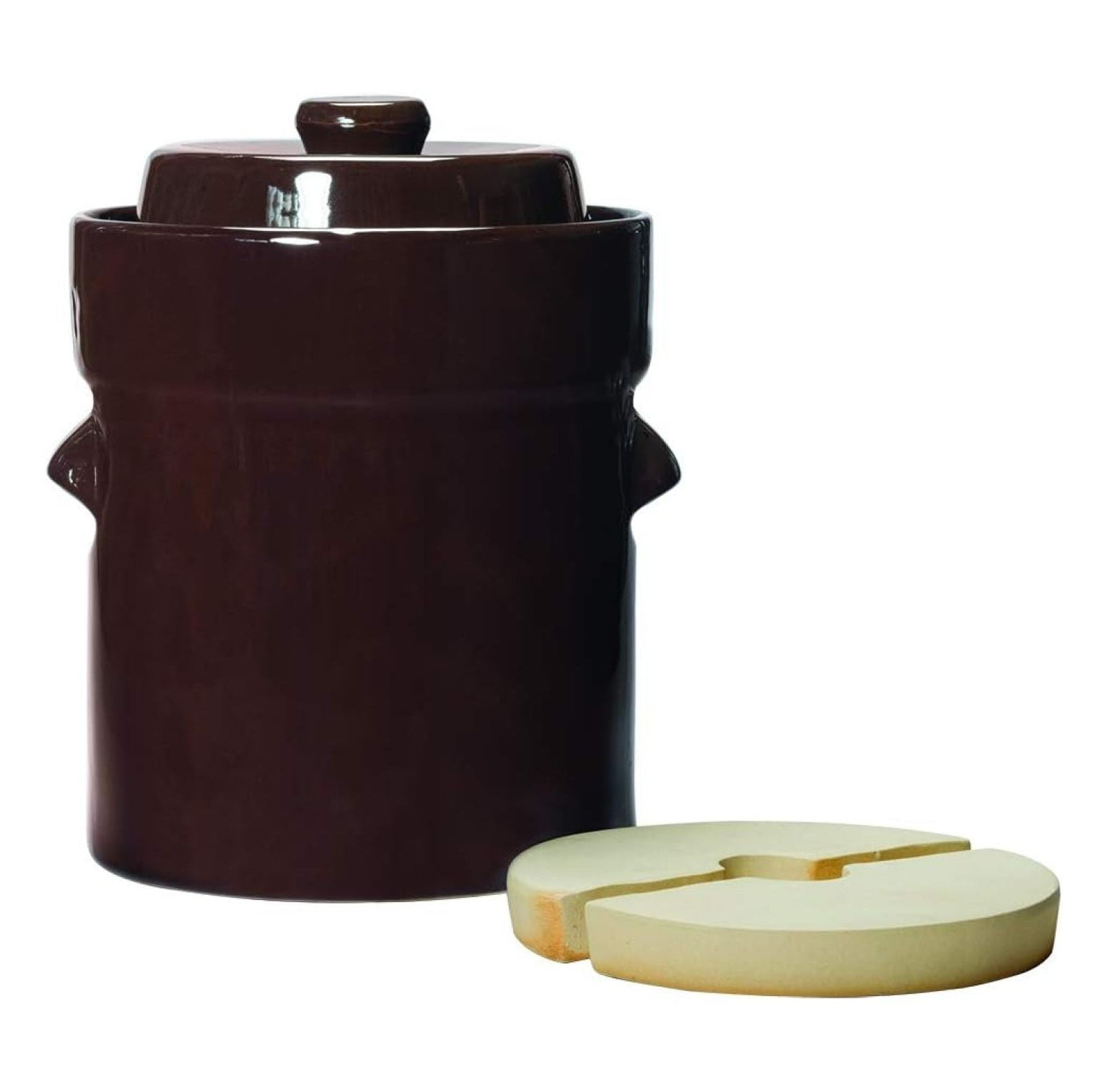 European Style Crock Set- 15L Fermentation Crock w/Lid & Weights ...
