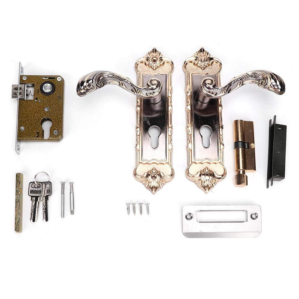 European Style Door Lock with Knob Retro Vintage Interior Anti-Theft ...