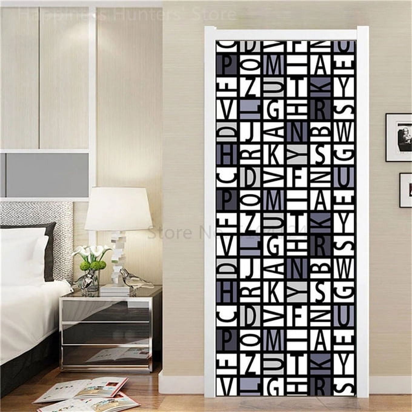 European Style Door Stickers 3D Geometric Wallpapers Self-adhesive ...