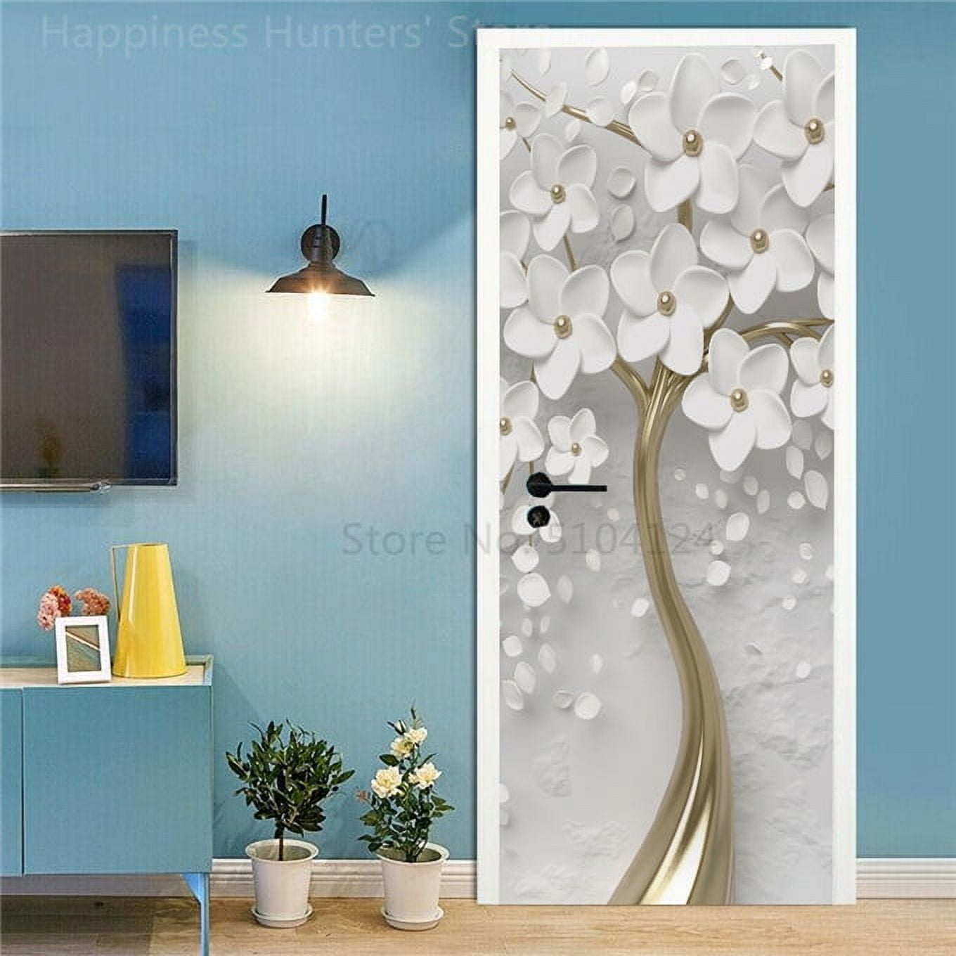 European Style Door Stickers 3D Geometric Wallpapers Self-adhesive ...