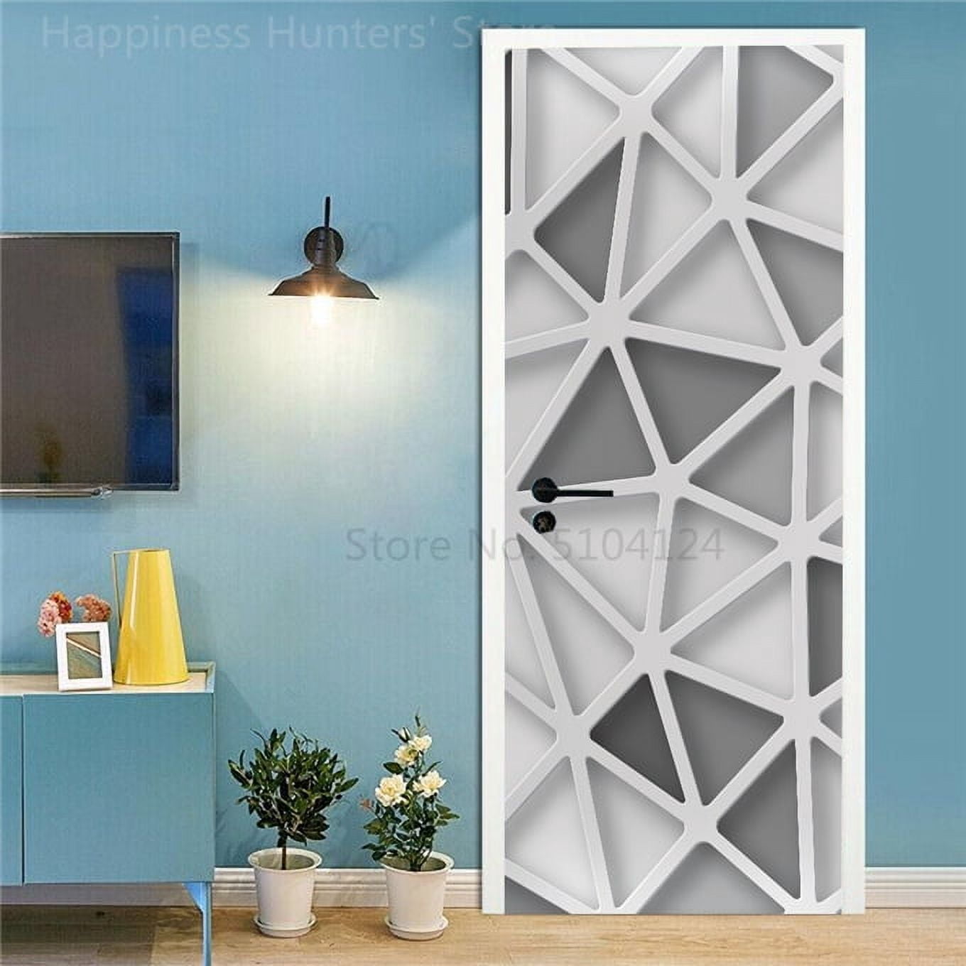 European Style Door Stickers 3D Geometric Wallpapers Self-adhesive ...