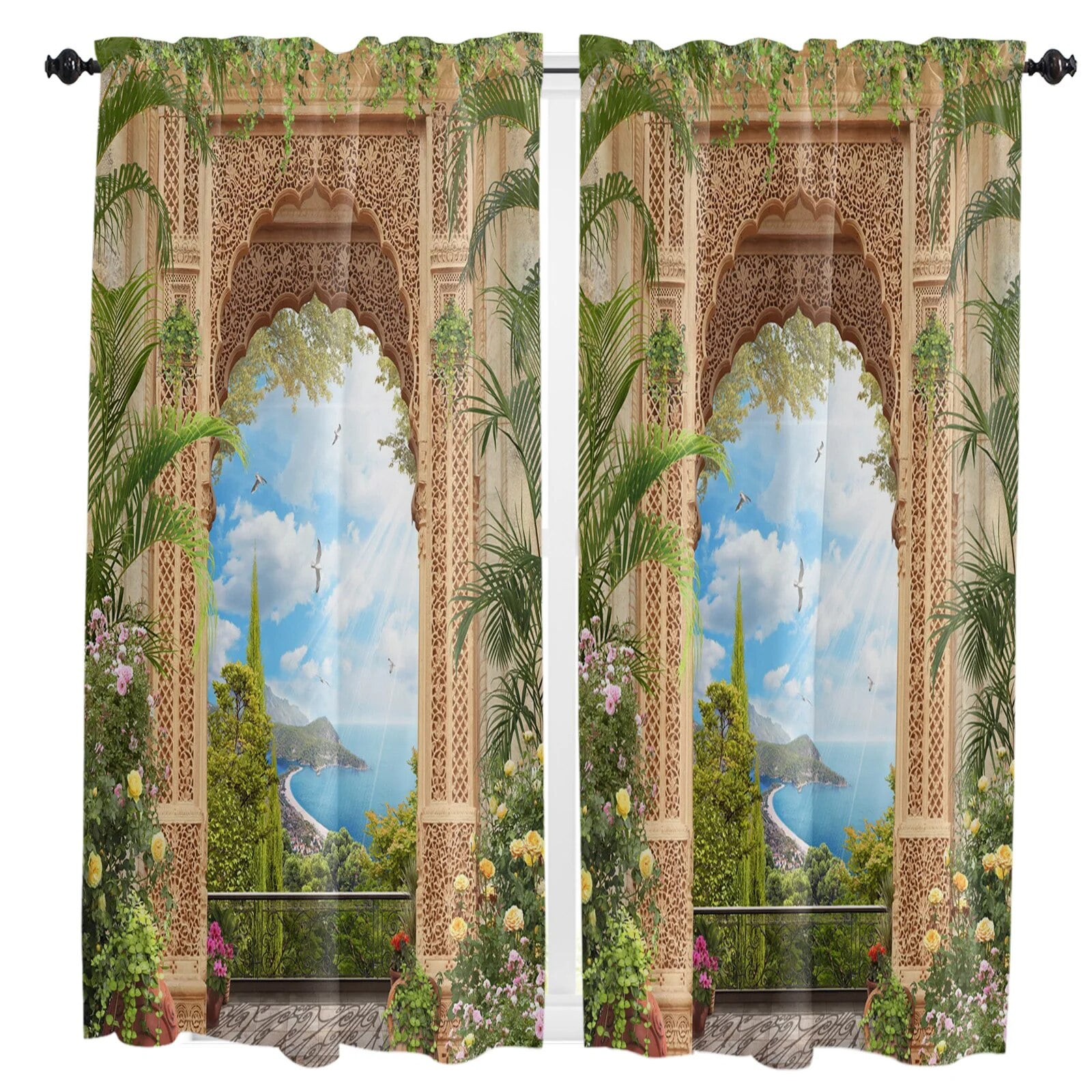 European Style Dream Corridor Courtyard Curtains in the Bedroom Living ...