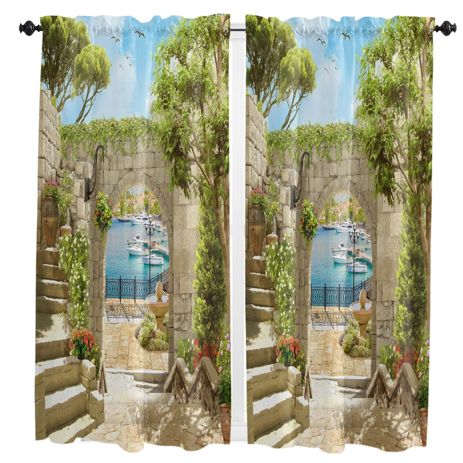 European Style Dream Corridor Courtyard Curtains in the Bedroom Living ...