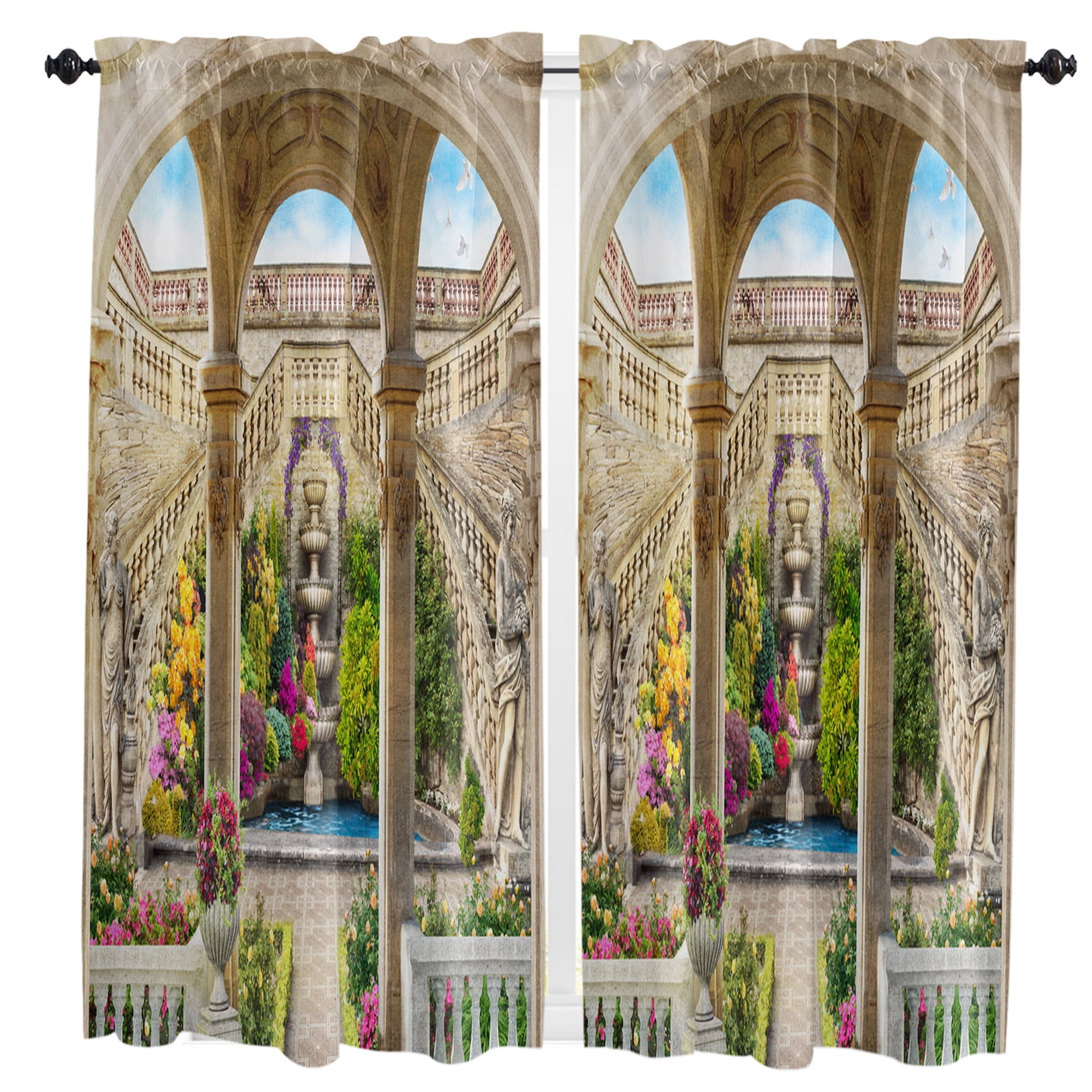 European Style Dream Corridor Courtyard Curtains in the Bedroom Living ...