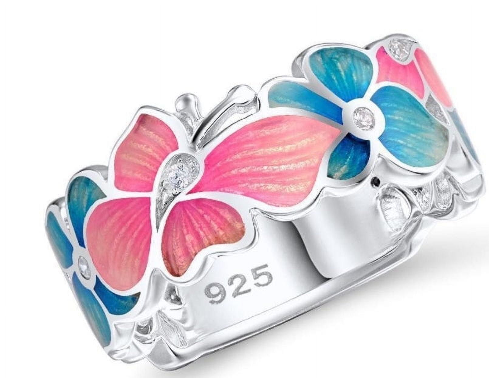 European Style Fashion Ring: Alloy Flower Butterfly Ring for Women ...