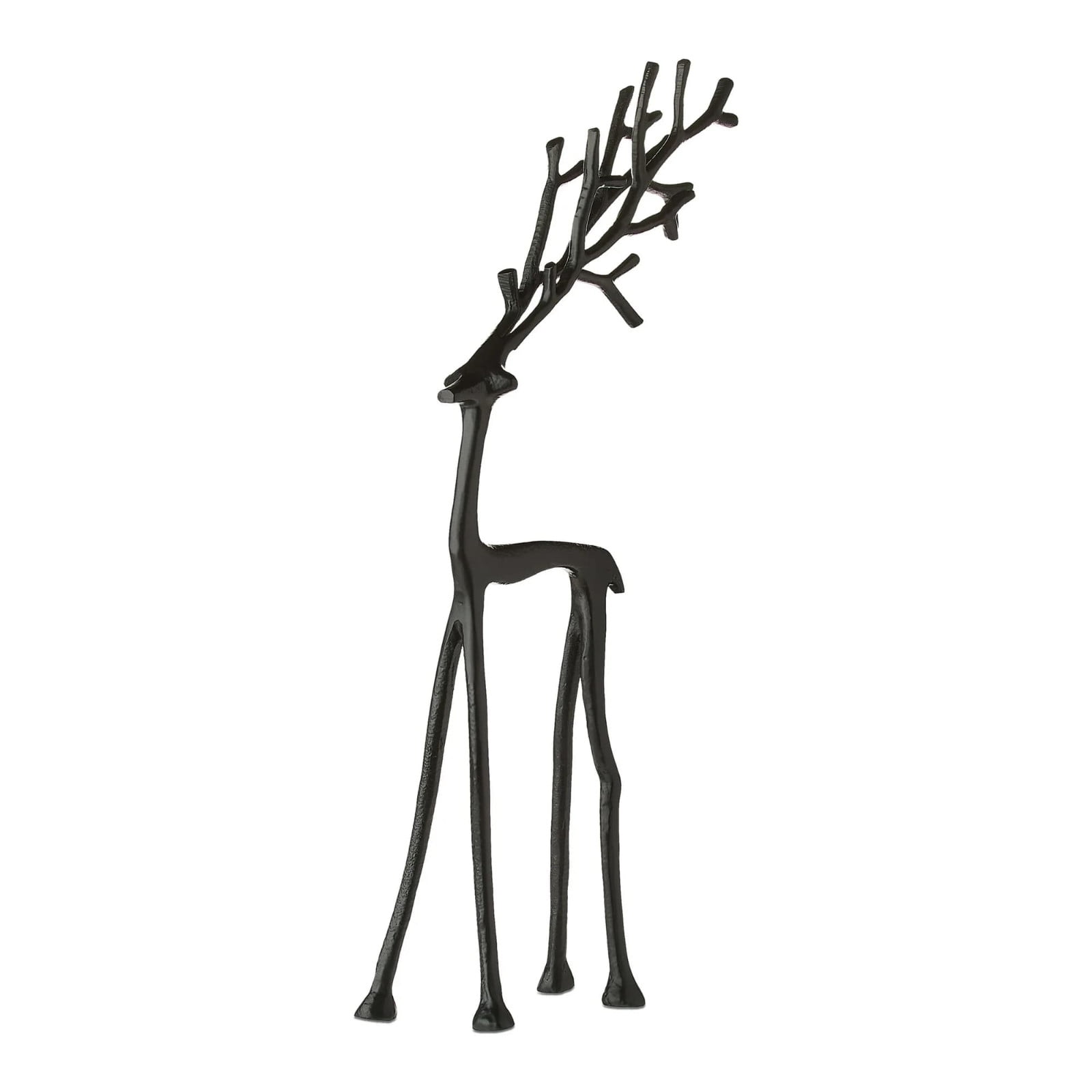 European Style Faux Metal Deer Statue – Antique Finish Life-Size Stag ...
