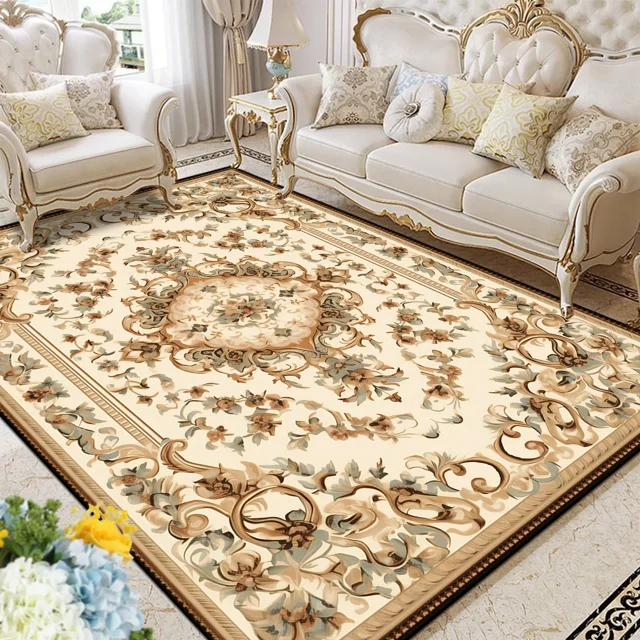 European Style Flower Carpet Living Room Retro ration Carpets Home Sofa ...