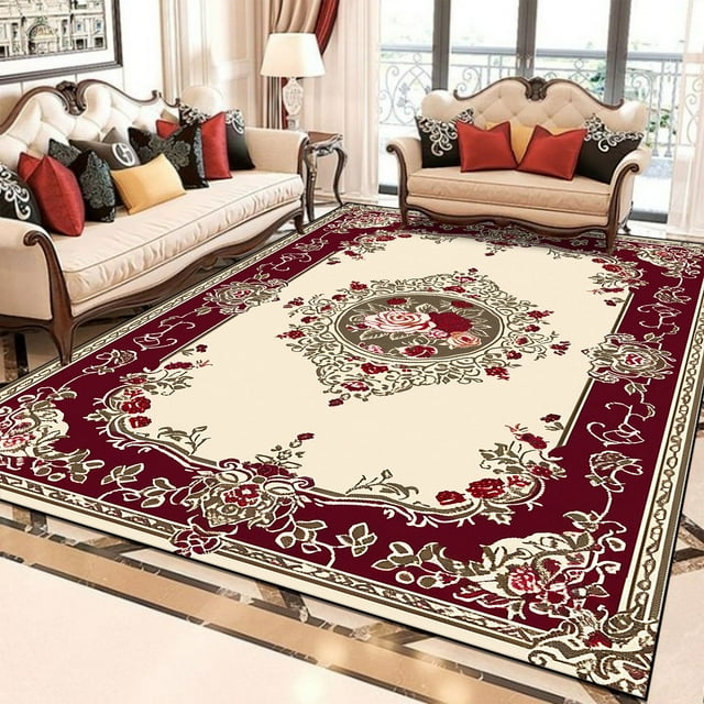 European Style Flower Carpets for Living Room Retro ration Home Carpet ...
