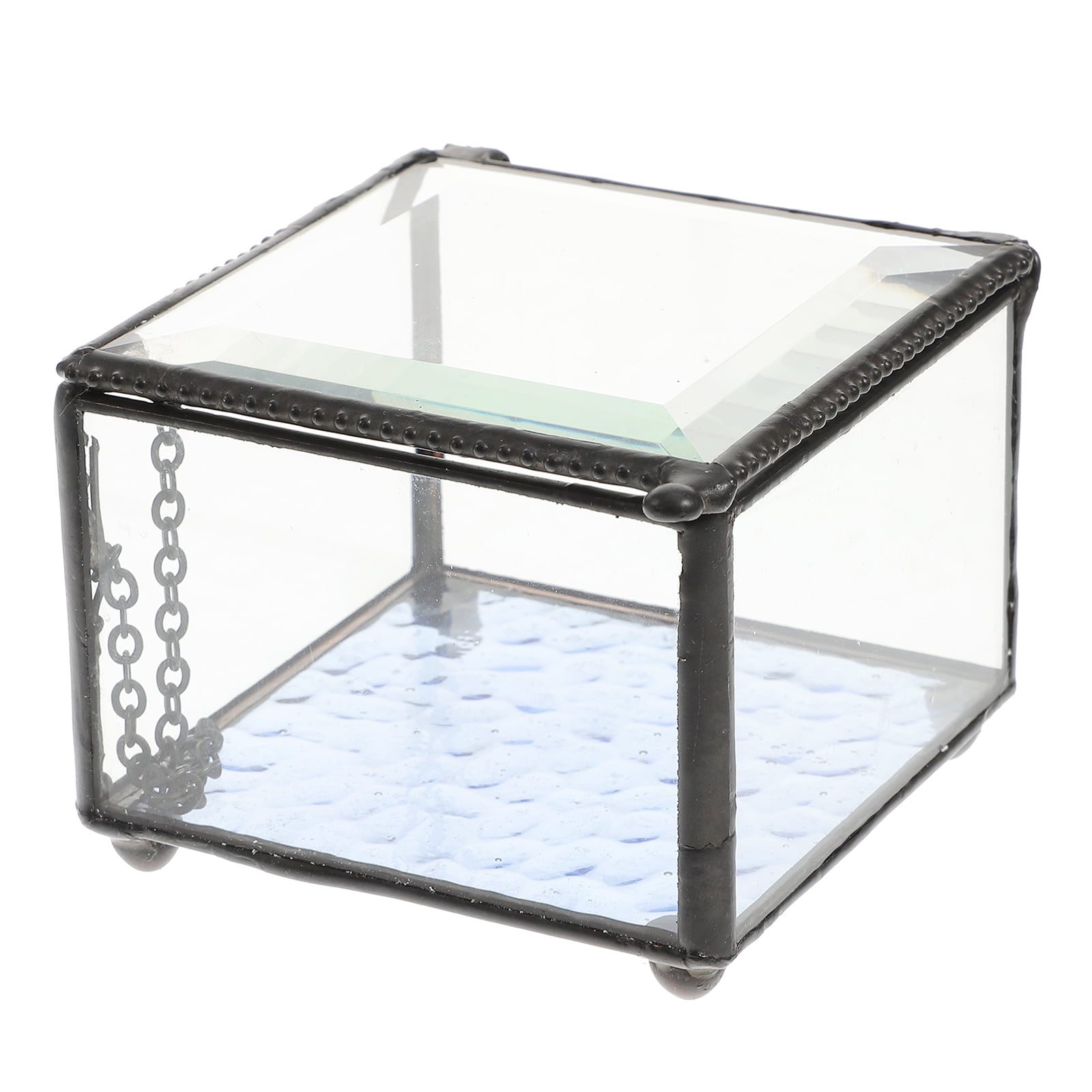 European Style Glass Jewelry Box Rings Jewelry Display Storage Case ...