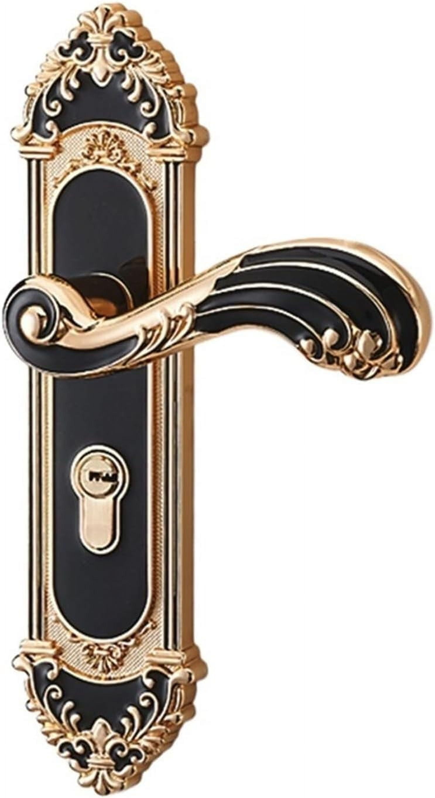 European Style Golden Door Lock with Key Door Handle Ivory White ...