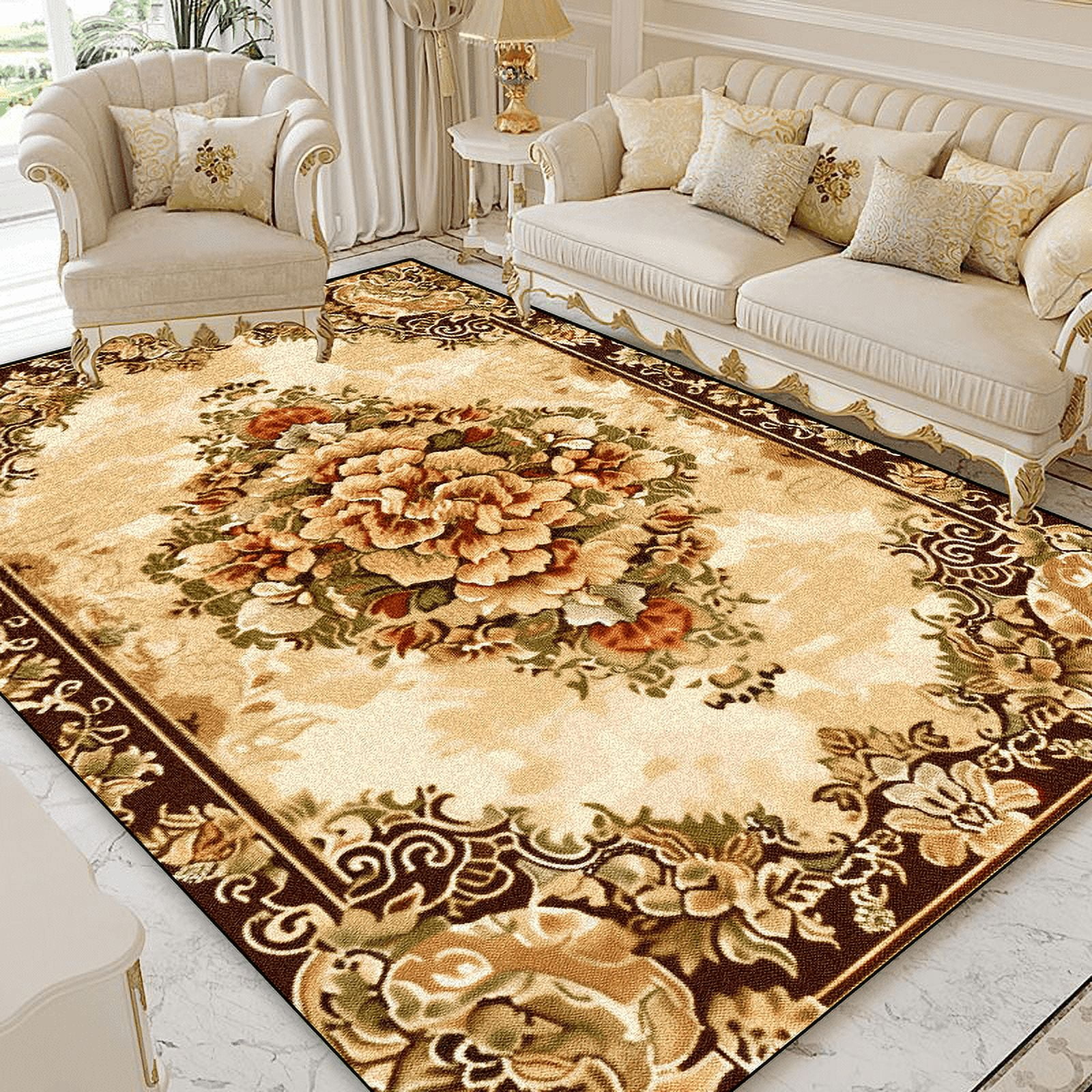European Style Home ration Rugs Living Room Retro Flower Carpet Hall ...