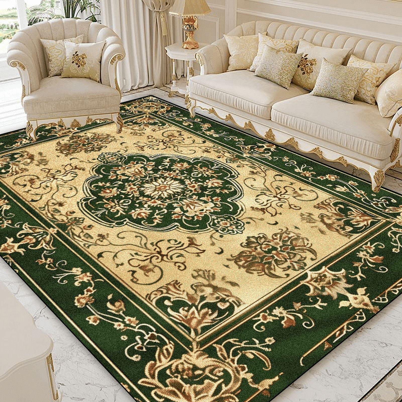 European Style Home ration Rugs Living Room Retro Flower Carpet Hall ...