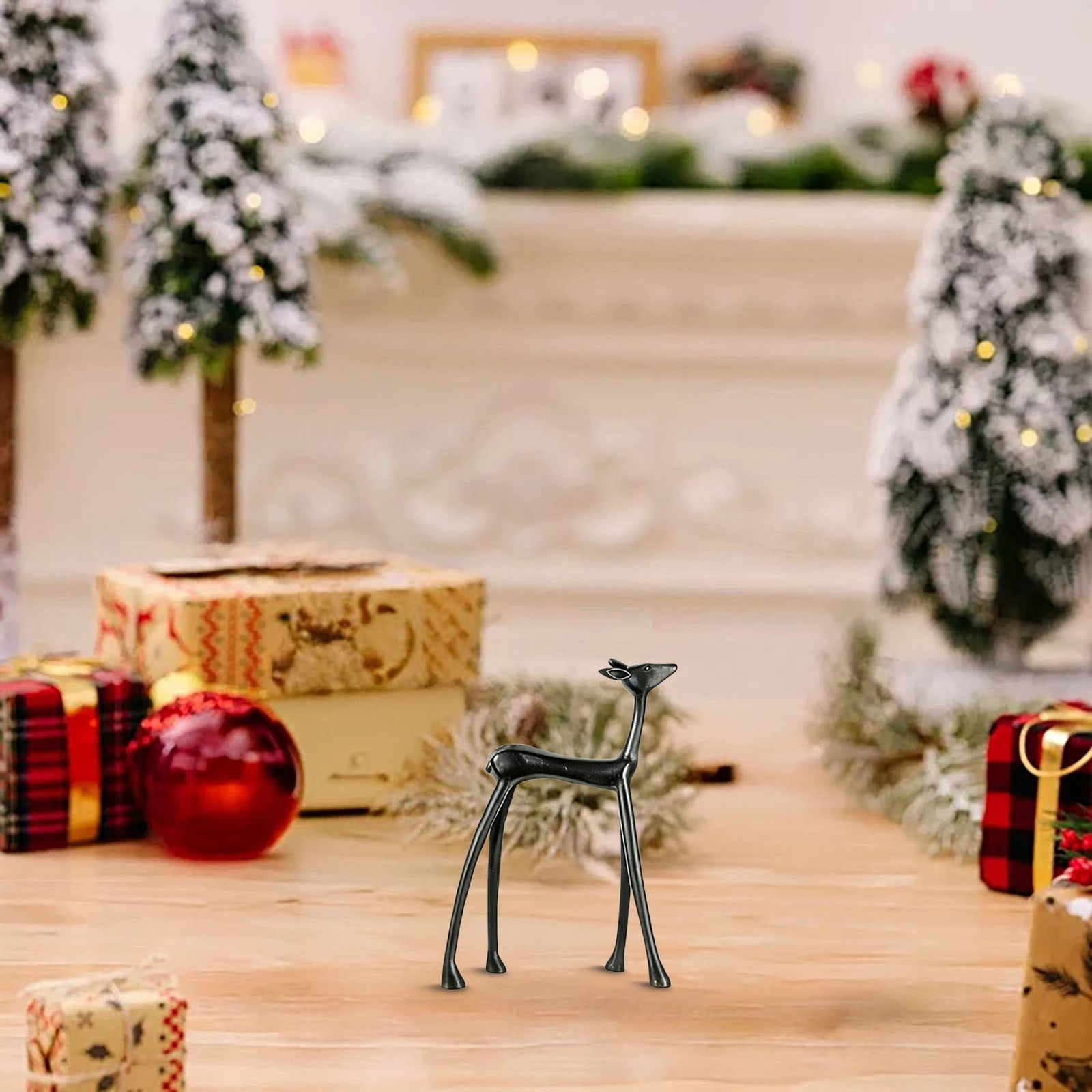 European-Style Imitation Metal Deer Statue | Antique Finish Stag ...