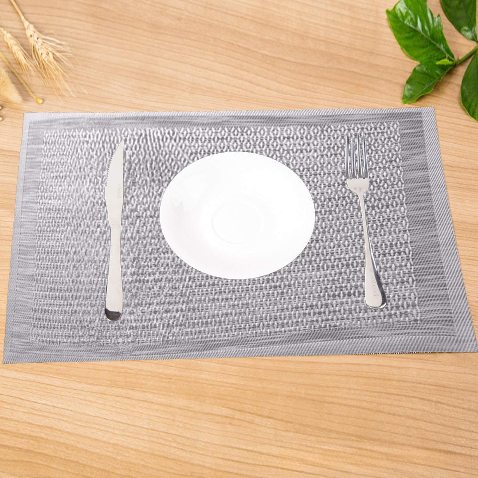 European Style Japanese Plain PVC Rectangular Placemat Obliterate Mat ...