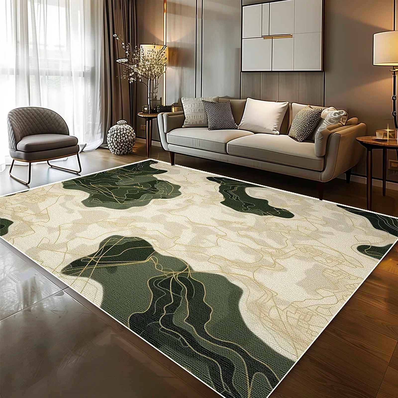 European Style Luxury Green Carpets Living Room ration Sofa Large Area ...