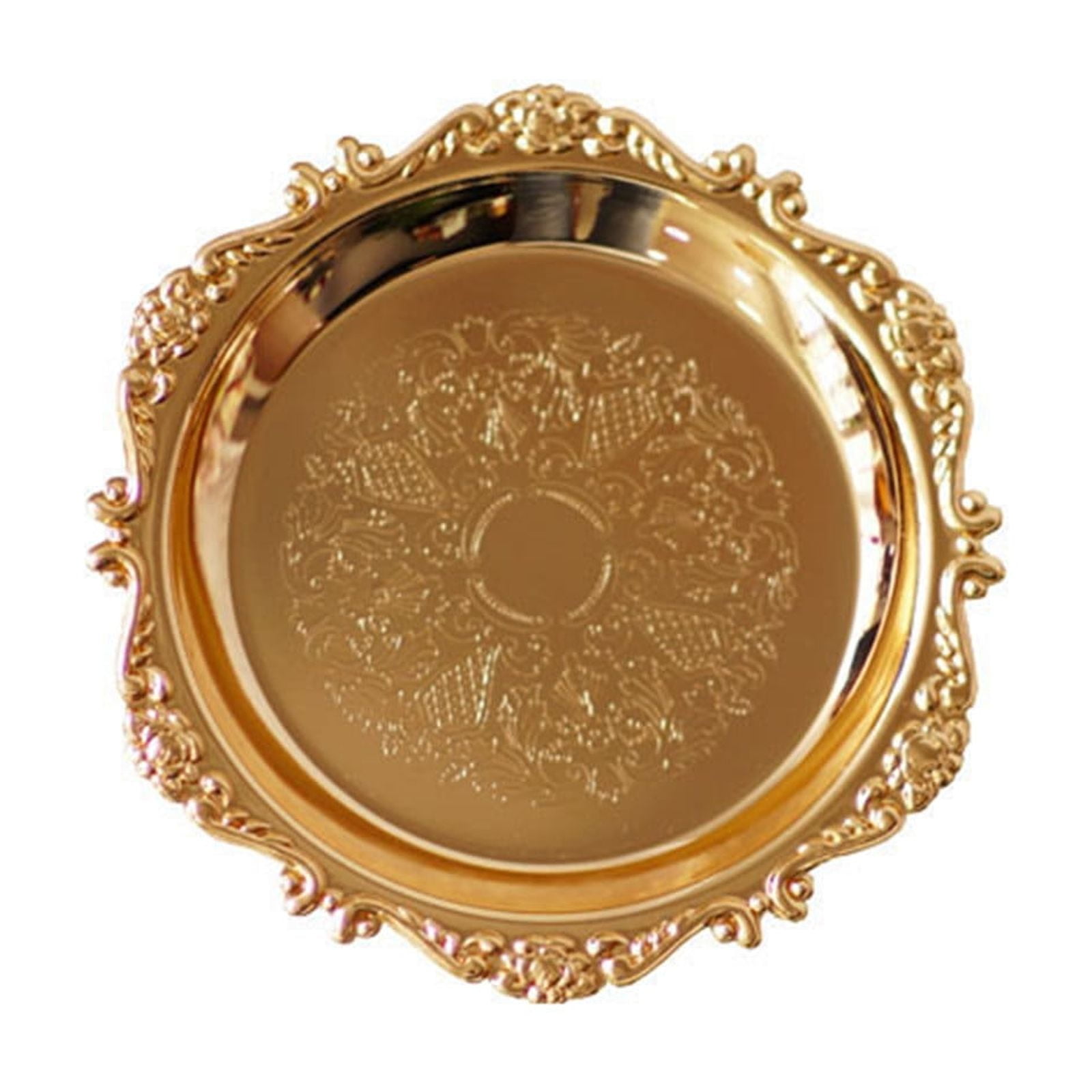 European Style Metal Plates, Exquisite Vintage Round Small Plates ...