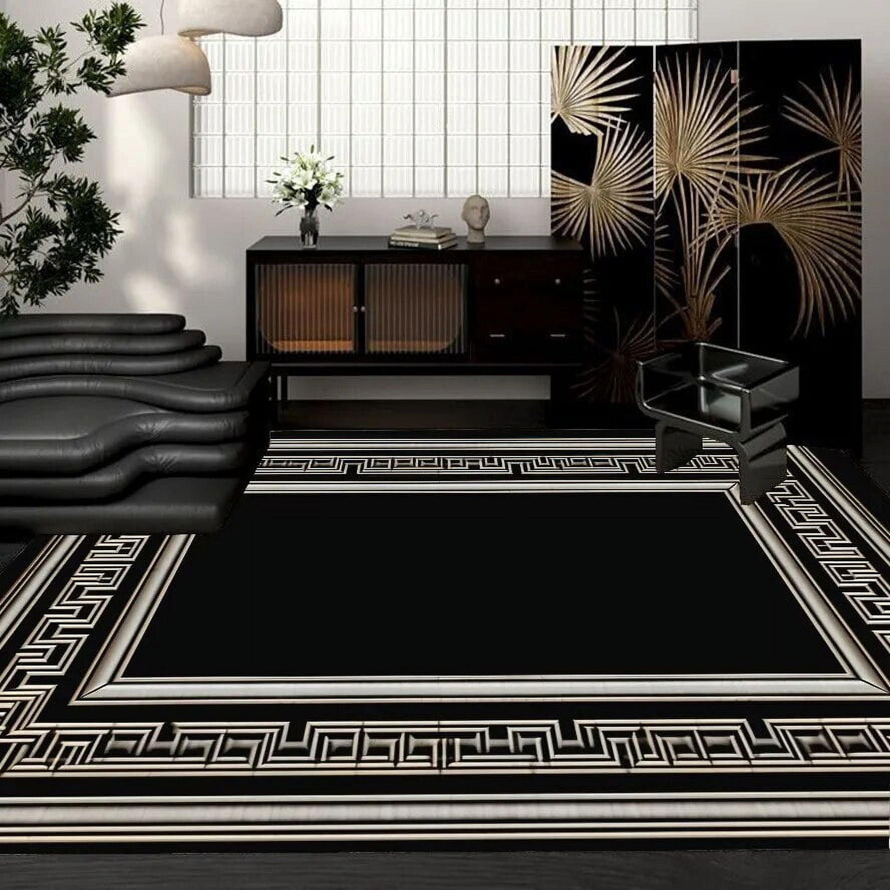 European Style Modern carpet for living room Geometry Black Decoration ...