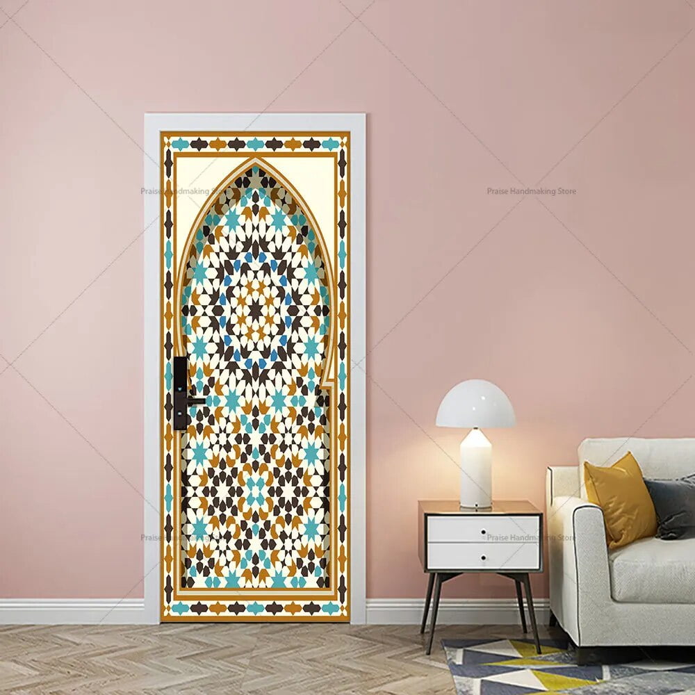 European Style PVC Decorative Stickers Arch Aisle Door Bedroom Sliding ...