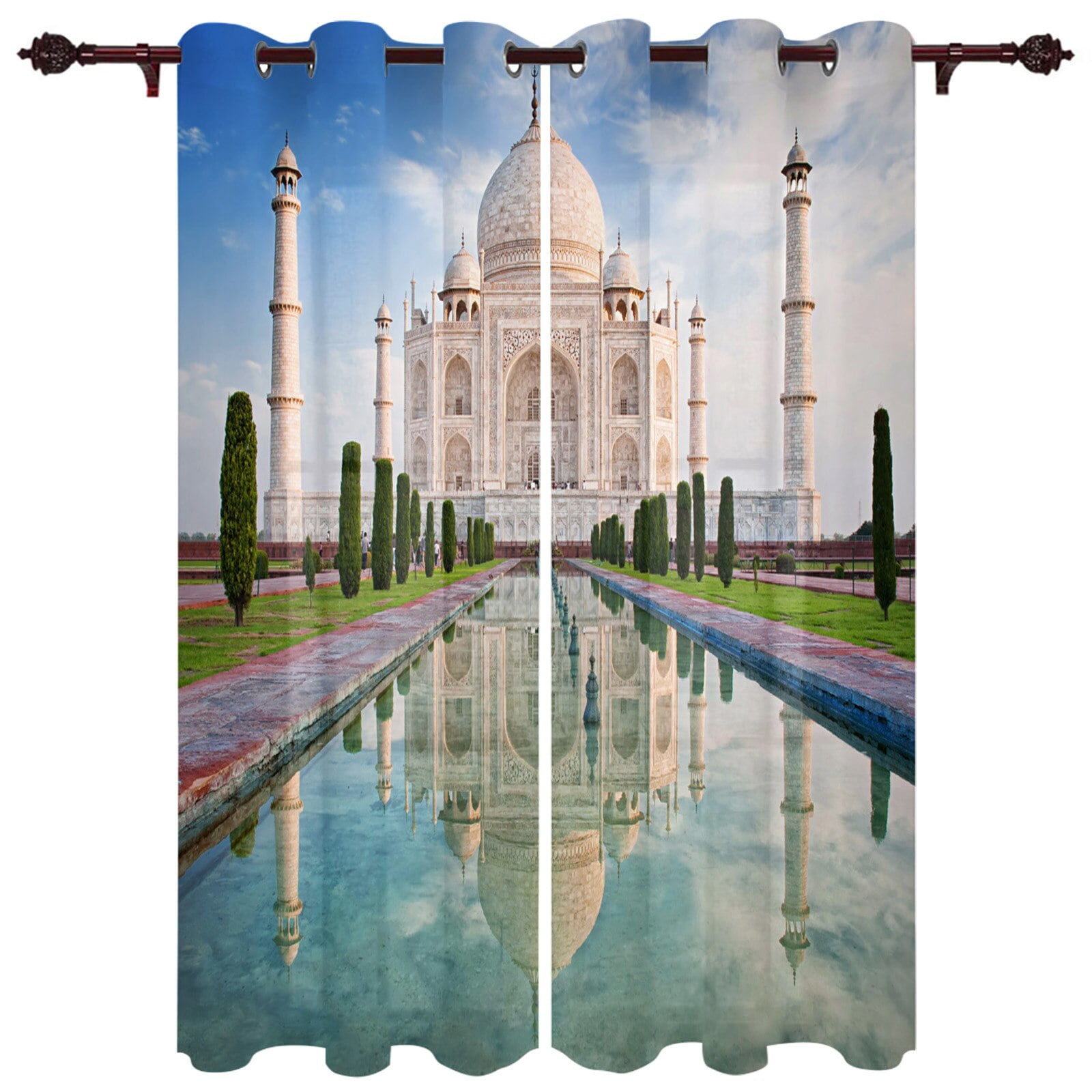 European Style Palace Building Ancient Valance Curtains for Living Room ...