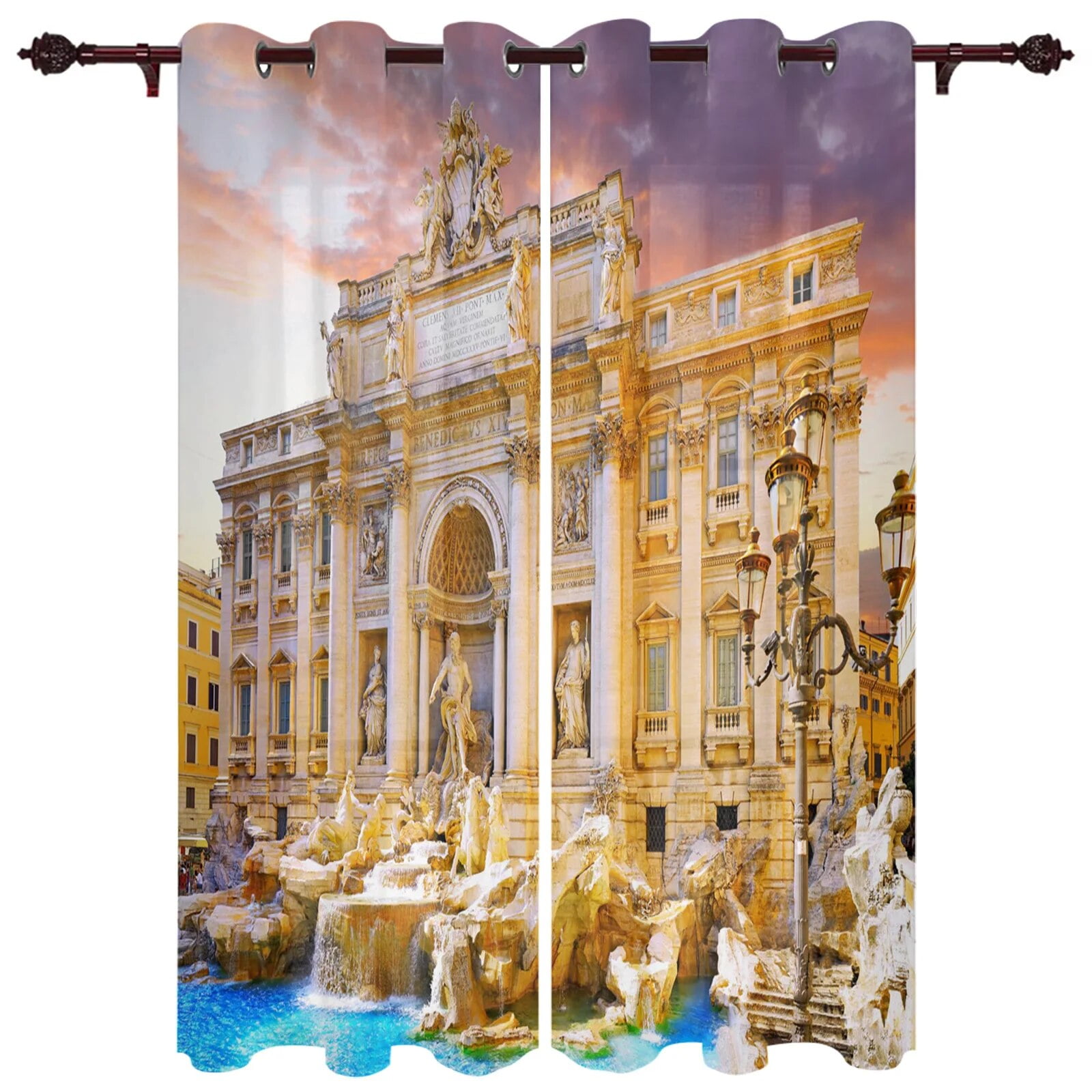European Style Palace Building Ancient Valance Curtains for Living Room ...
