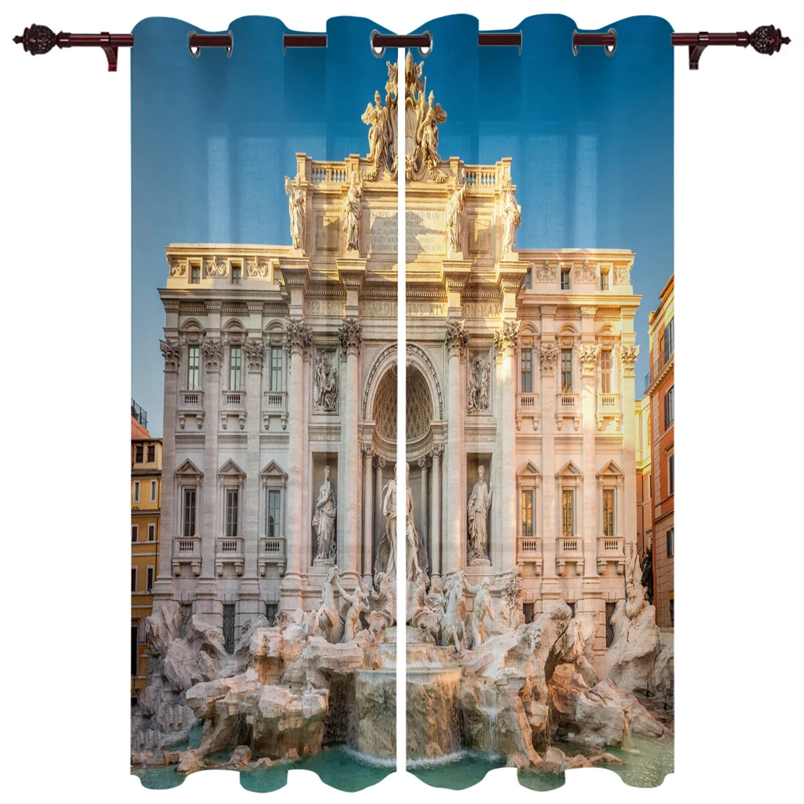 European Style Palace Building Ancient Valance Curtains for Living Room ...