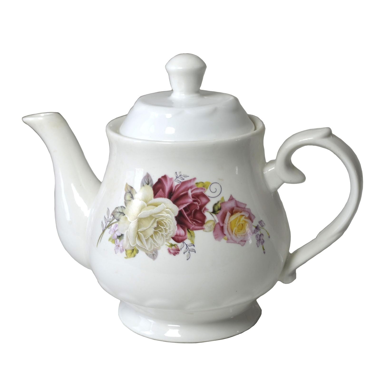 European Style Porcelain Teapot, Coffee Tea Water Pot White Vintage ...