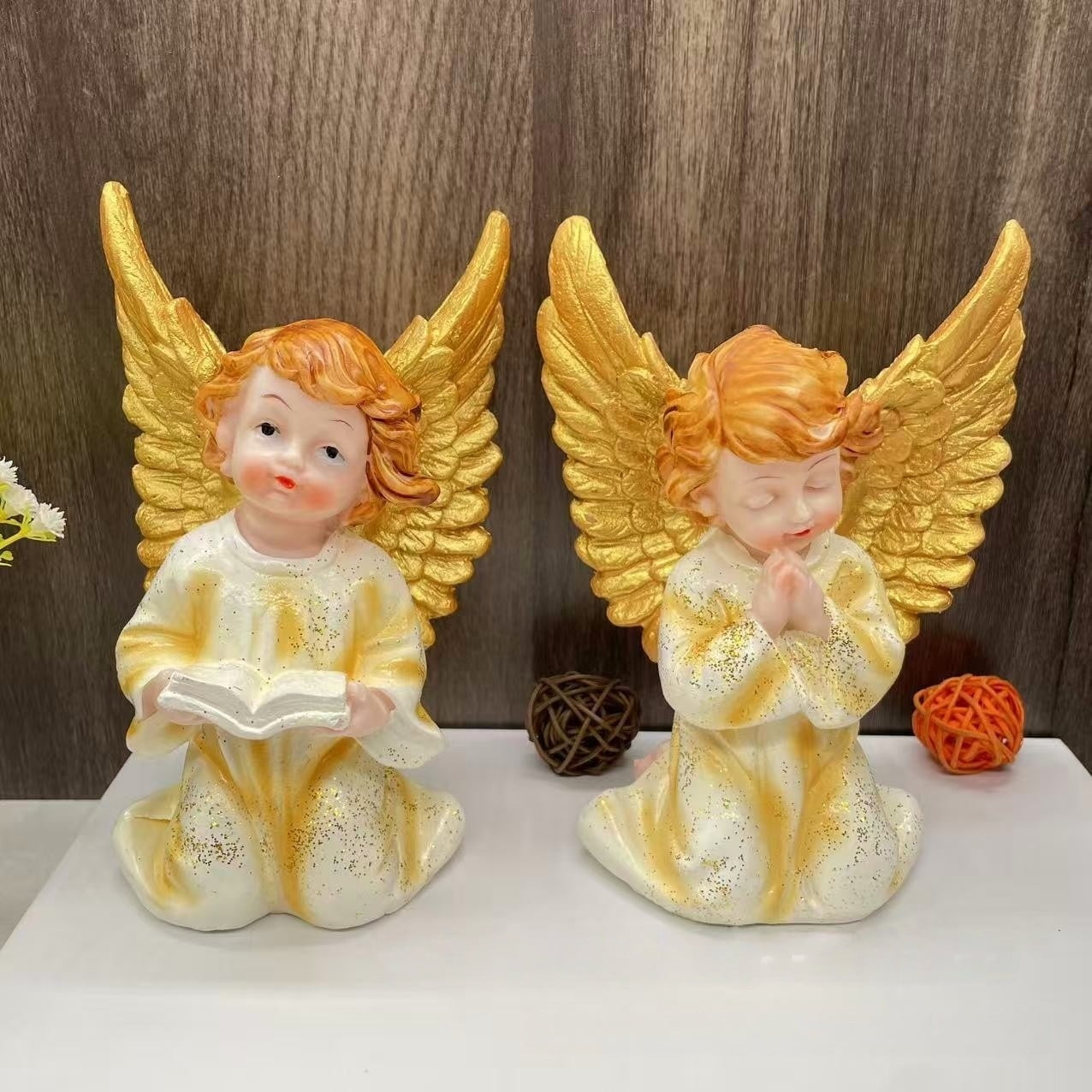 European Style Praying Resin Handmade Ornament - Cherub Figurine for ...