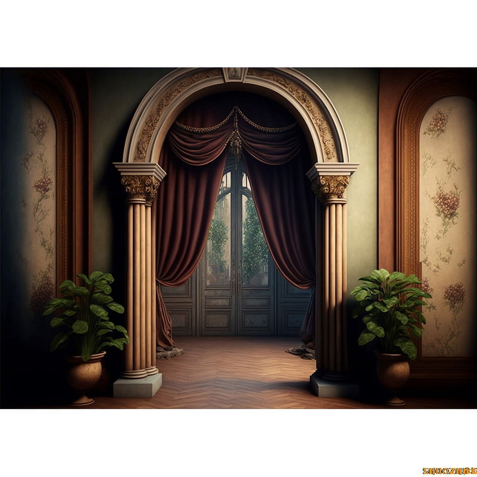 European Style Retro Building Theme Photography Backdrops Props Theater ...