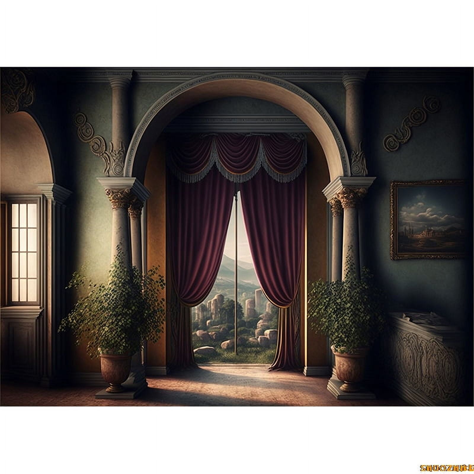 European Style Retro Building Theme Photography Backdrops Props Theater ...