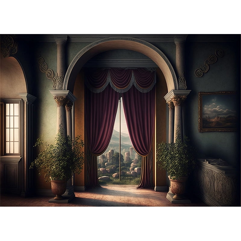 European Style Retro Building Theme Photography Backdrops Props Theater ...