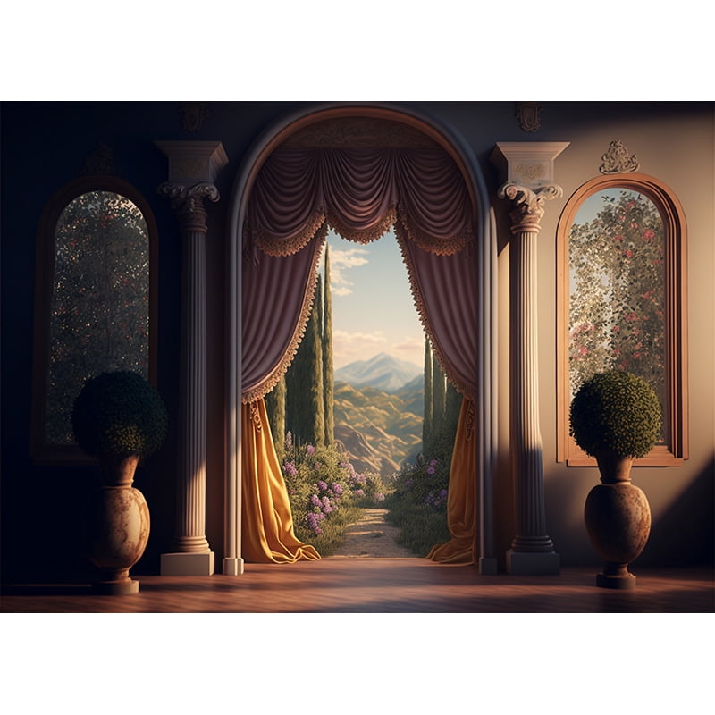 European Style Retro Building Theme Photography Backdrops Props Theater ...
