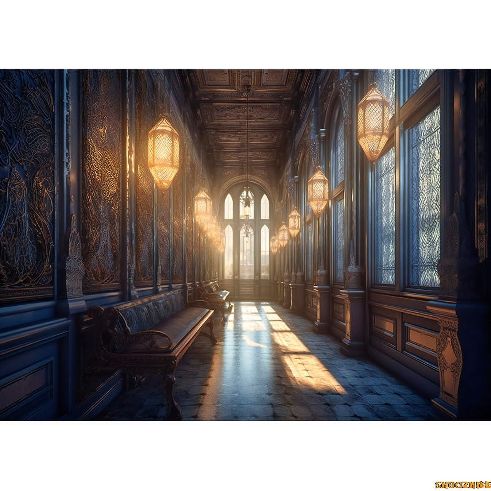 European Style Retro Castle Theme Photography Backdrops Props Vintage ...