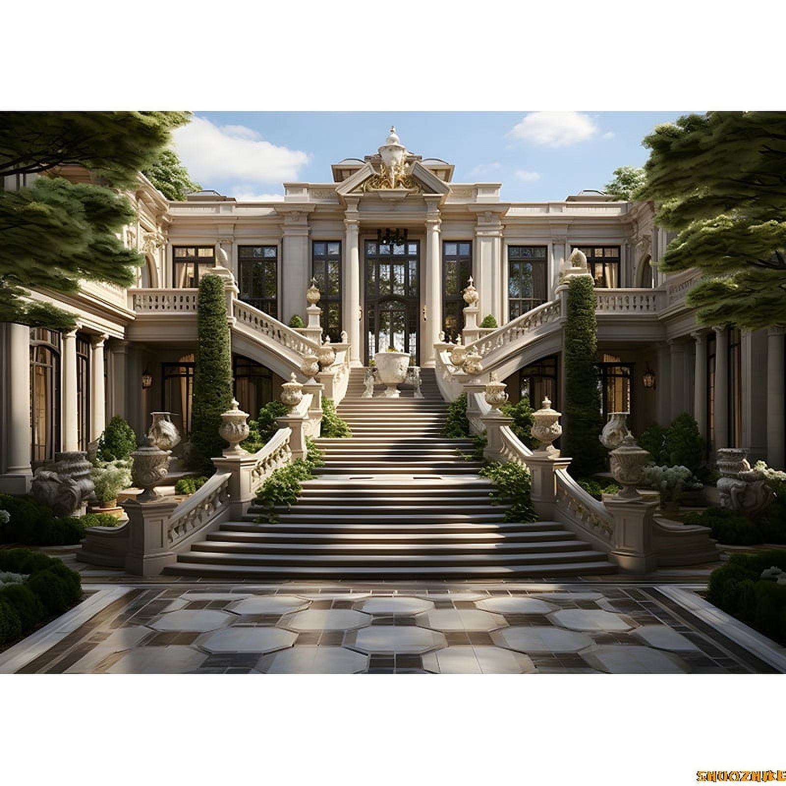 European Style Retro Castle Theme Photography Backdrops Props Vintage ...