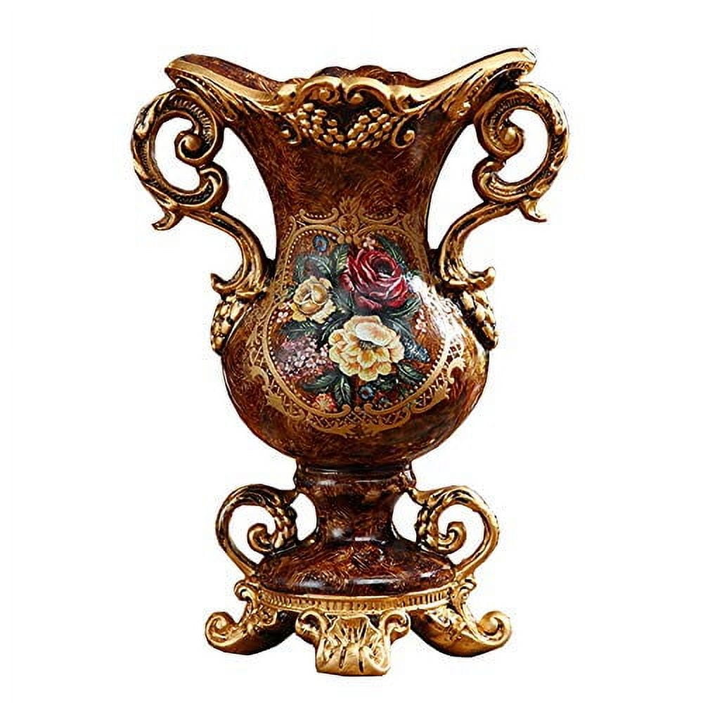 European-Style Retro Resin Large Flower Vases for Living Dining Room ...