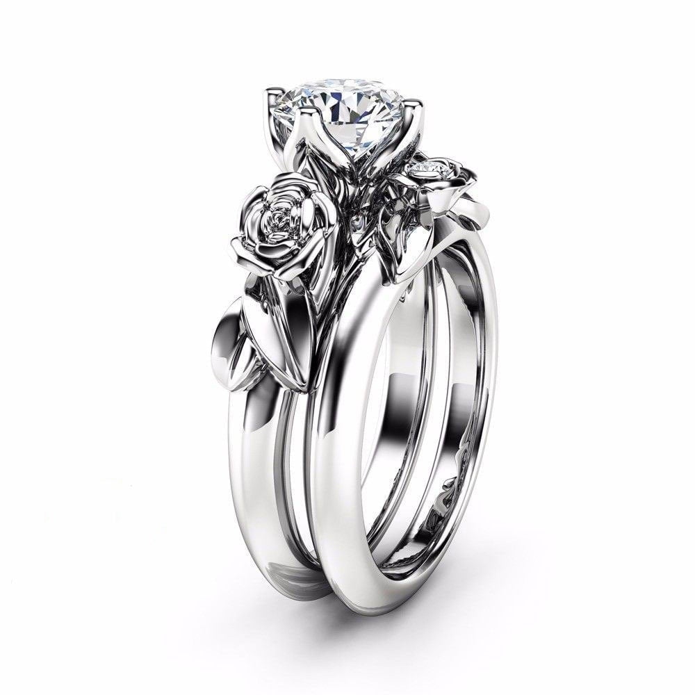 European Style Rose Gold Ring: Copper with Gold-Plated Artificial ...