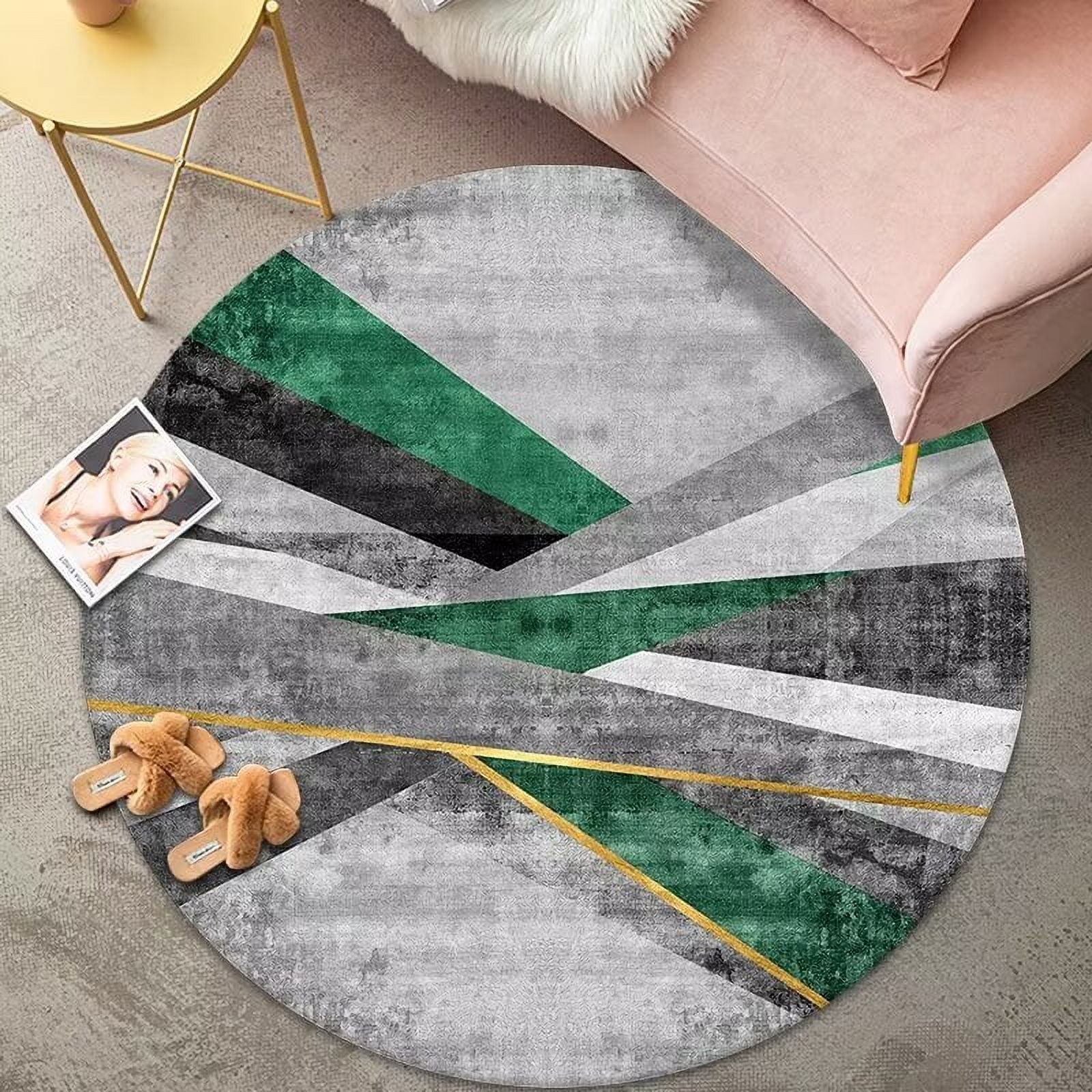 European Style Round Geometric Rugs for Living Room r Bedside Soft Rug ...